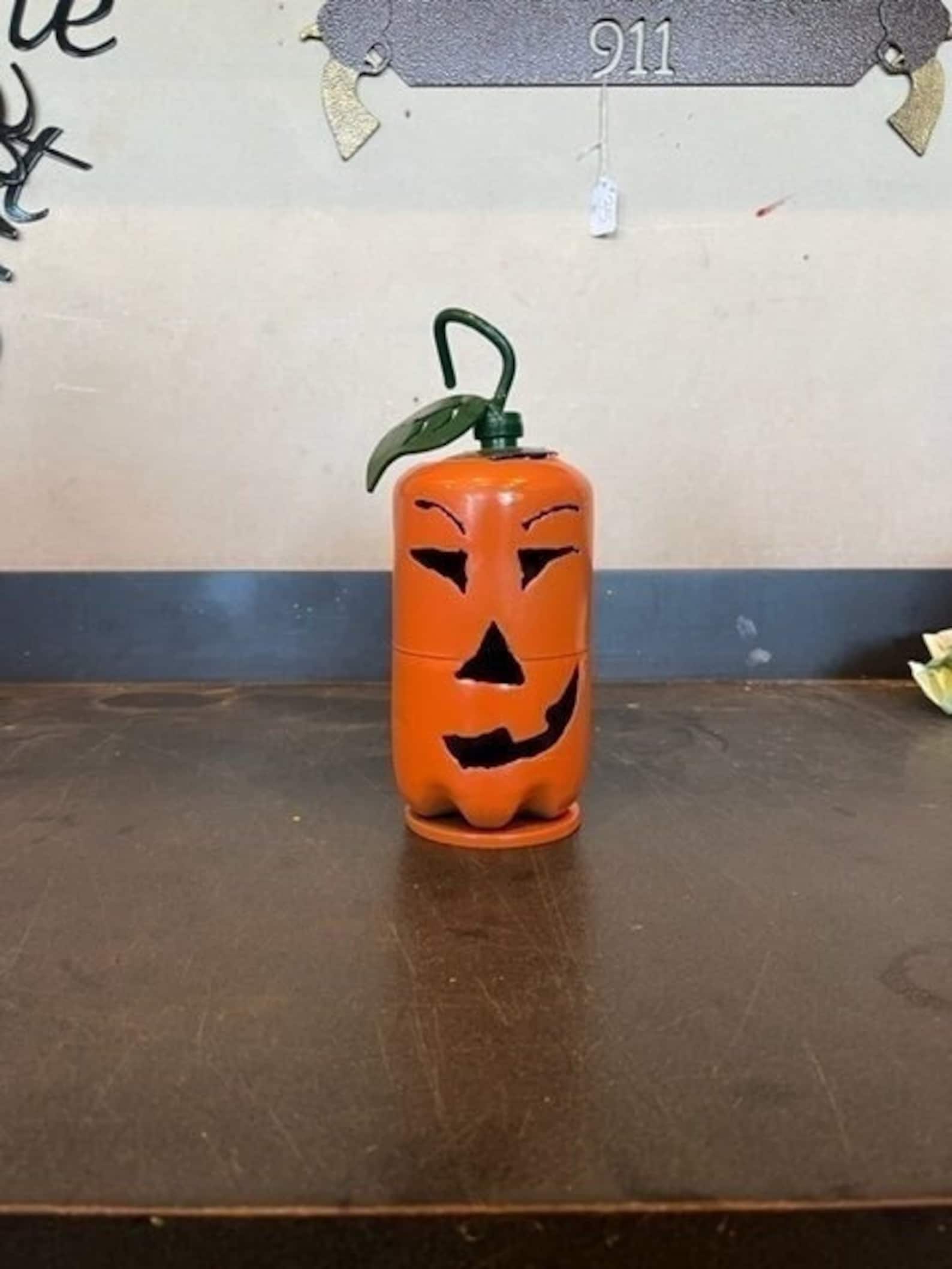 Pumpkin Upcycled Propane Tank Metal Pumpkin Yard Art Jack-o-lantern ...