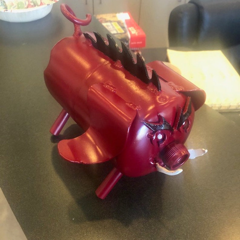 Razorback Pig Made From Recycled Metal and Farm Parts and Colman ...