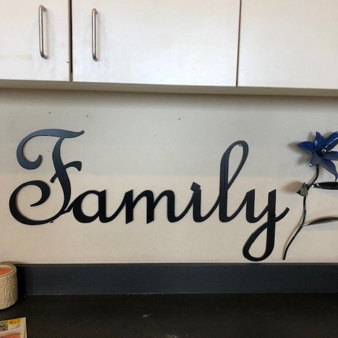 Large Family Sign Made Out of Thick Steel and Powdercoated Black FAMILY ...