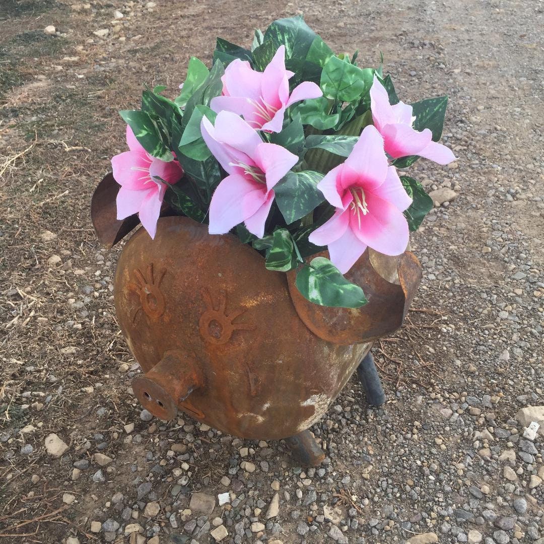 Propane Tank Pig Planter Metal Art Pig Planter Made Form Upcycled ...