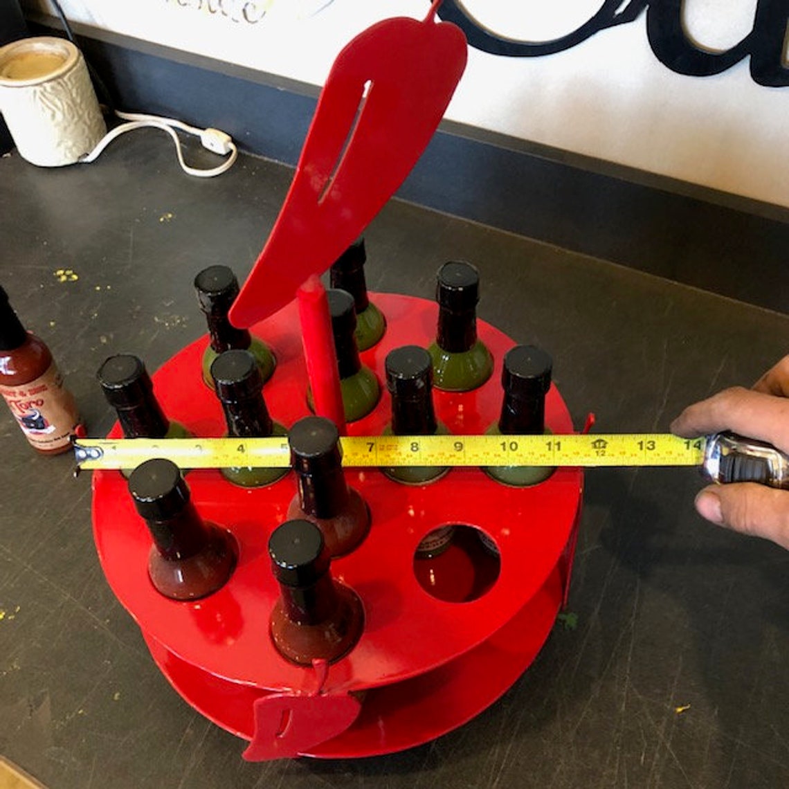 Hot Sauce Display Stand Holds 12 Bottles of Hot Sauce With | Etsy