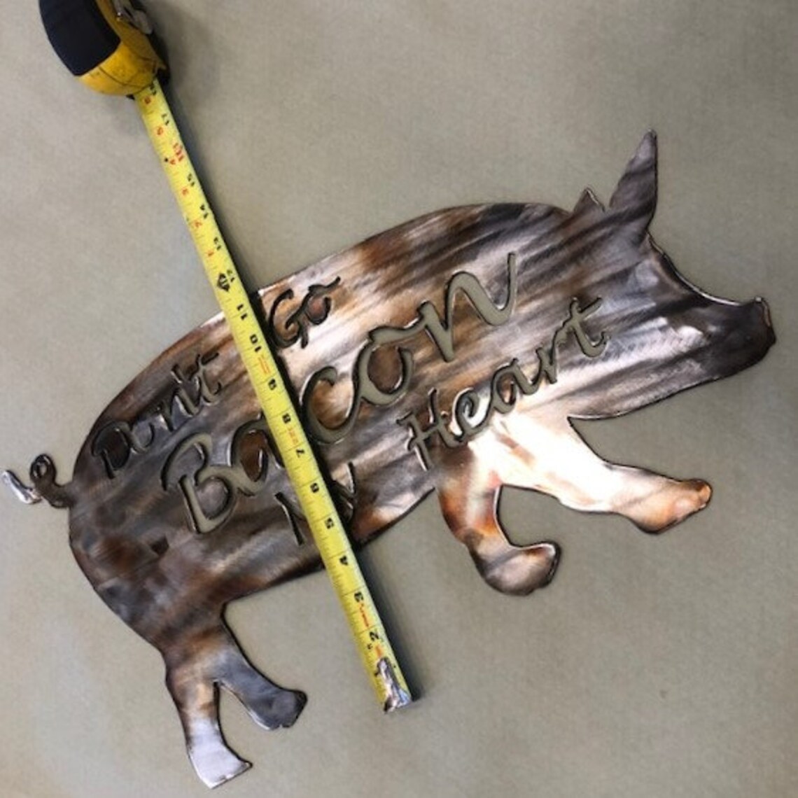 Metal Pig Sign Don't Go Bacon My Heart Piggy Sign Thick | Etsy