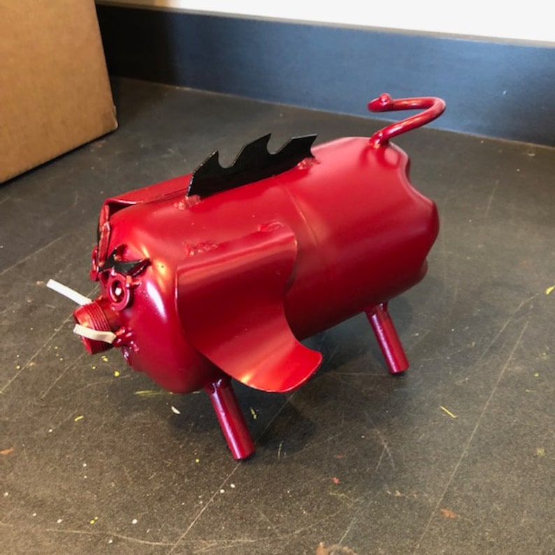 Razorback Pig Made From Recycled Metal and Farm Parts and Colman ...
