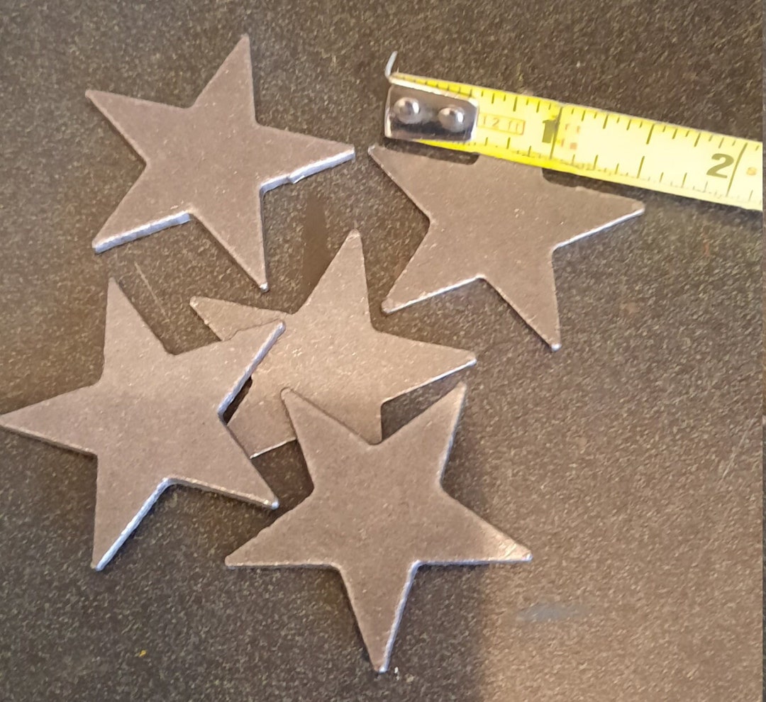 20 1.5" Decorative Metal Stars Sizes 1.5" - 2" Steel Stars. 20 Blank ...