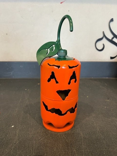 Pumpkin Upcycled Propane Tank Metal Pumpkin Yard Art Jack-o-lantern ...