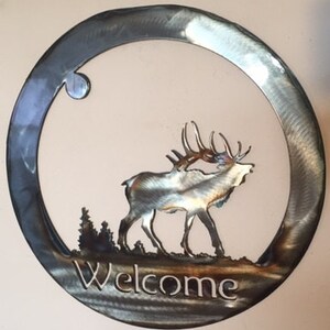 Metal Bull Elk Welcome Sign - Etsy