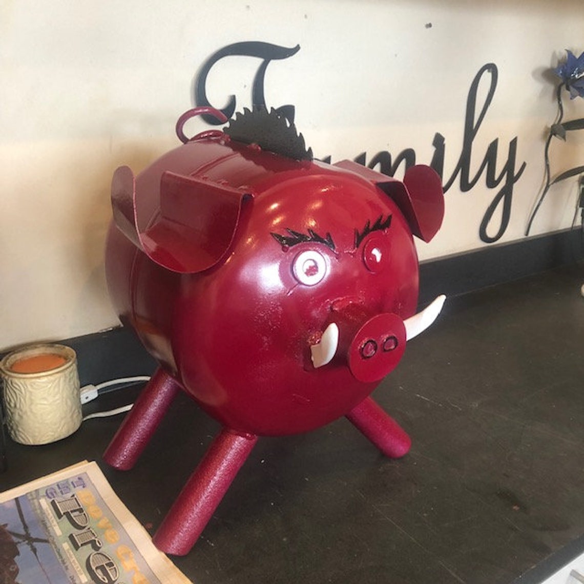 Razorback Pig Made From Recycled Metal and Farm Parts Propane - Etsy