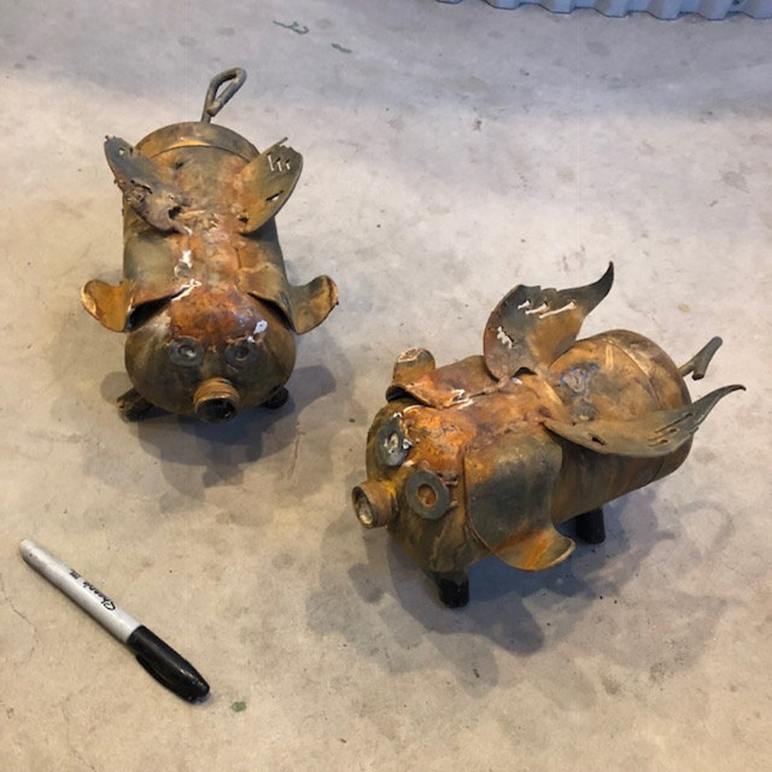 Propane Pig With Wings When Pigs Fly Upcycled Pig Made From Scrap Metal ...