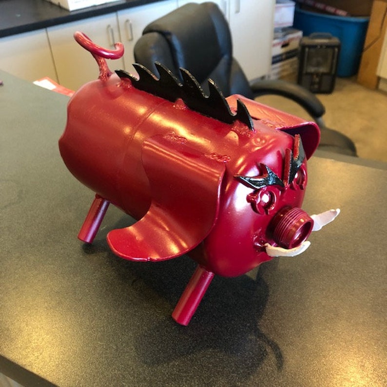 Razorback Pig Made From Recycled Metal and Farm Parts and Colman ...