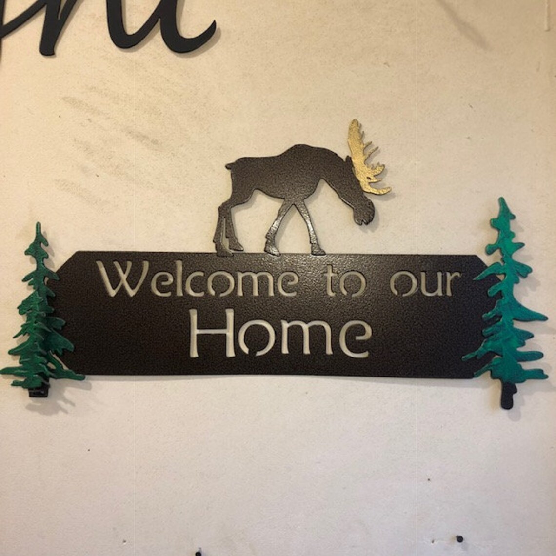 Moose welcome to Our Home Sign Metal Moose Welcome | Etsy