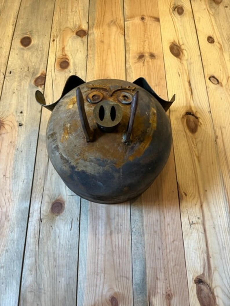 Hanging Pig Head Boar Head Metal Art Head Made Form Upcycled Propane ...