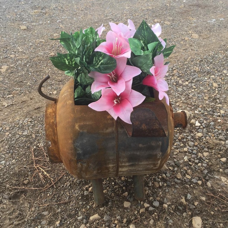 Propane Tank Pig Planter Metal Art Pig Planter Made Form | Etsy