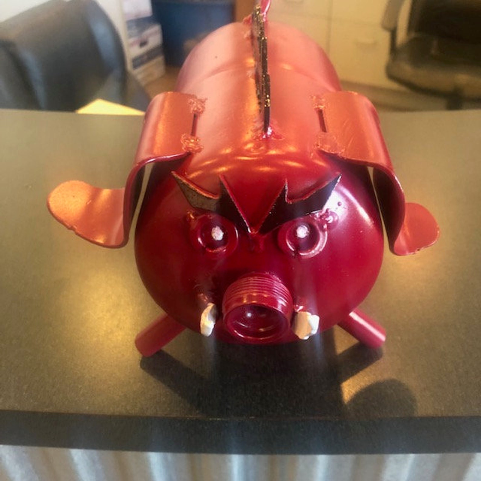 Razorback Pig Made From Recycled Metal and Farm Parts and Colman ...
