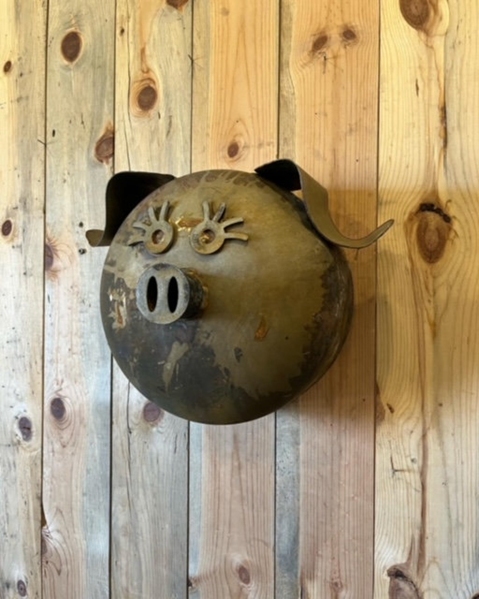 Hanging Pig Head Pig Metal Art Head Made Form Upcycled Propane - Etsy