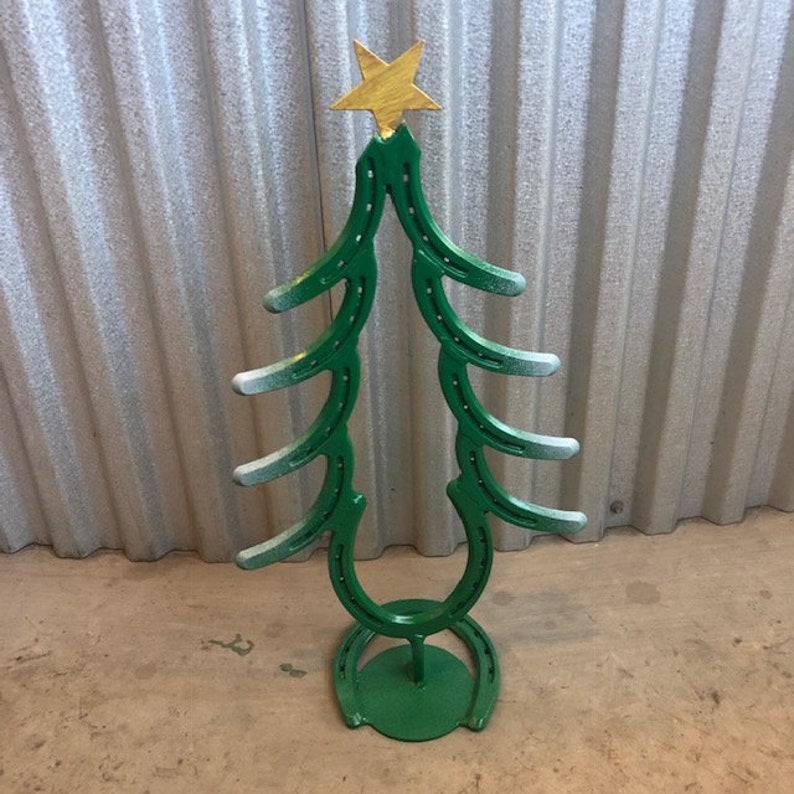 Horseshoe Christmas Tree Made From Authentic Horseshoes Cowboy ...