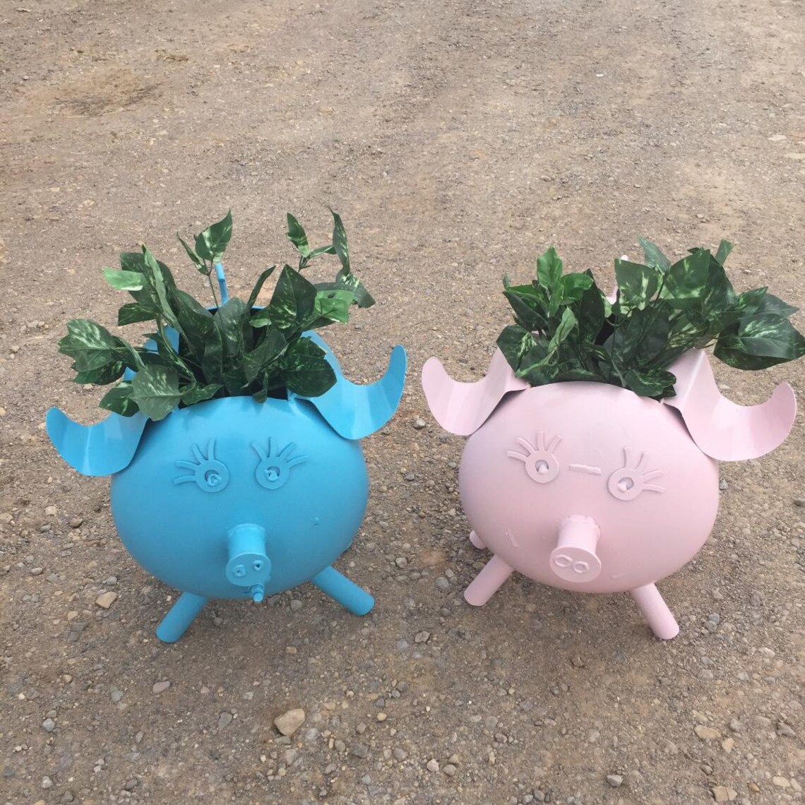 Propane Tank Pig Planter Metal Art Pig Planter Made Form - Etsy