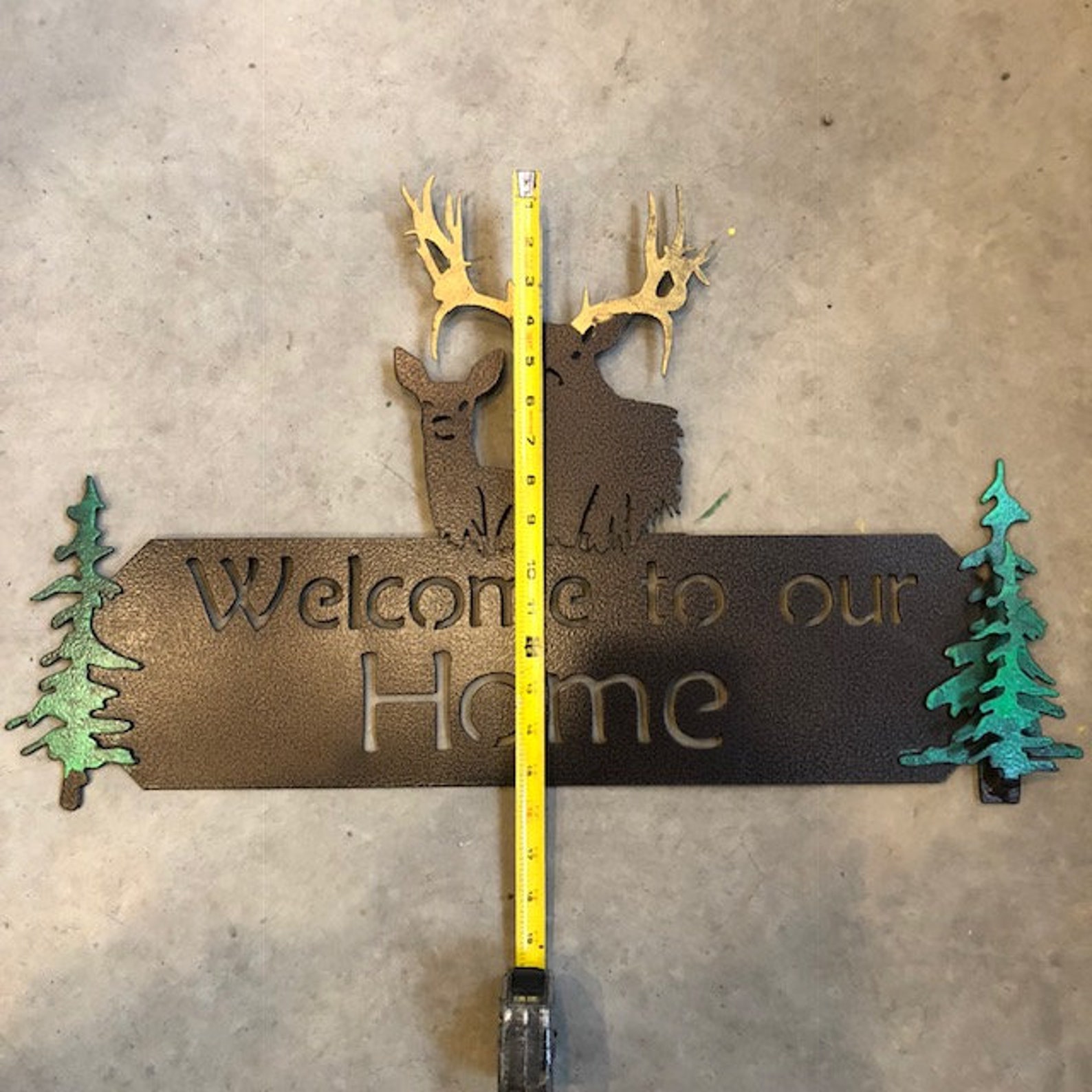 Mule Deer 3-D Welcome to Our Home Welcome Sign Metal Welcome Home Sign ...