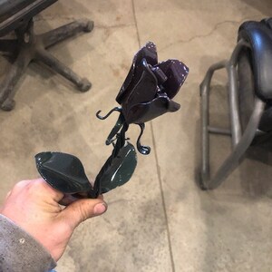 Steel Rose With Barbed Wire Stem Made From Recycled Metal and ...