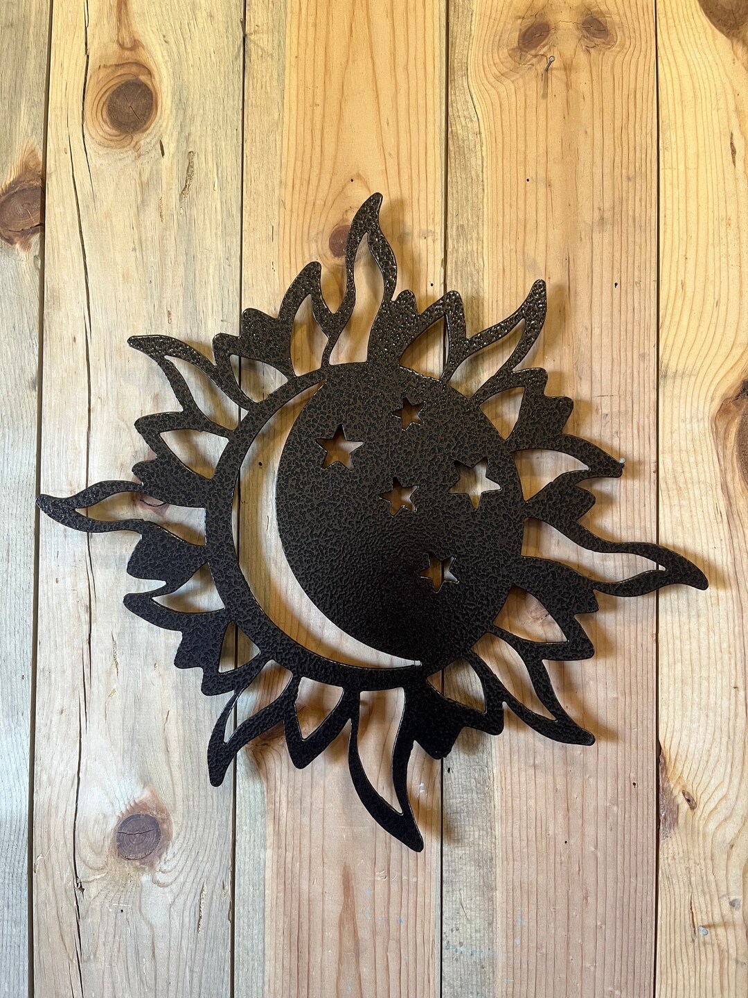Sun and Moon With Stars Metal Sign Galactic Art - Etsy
