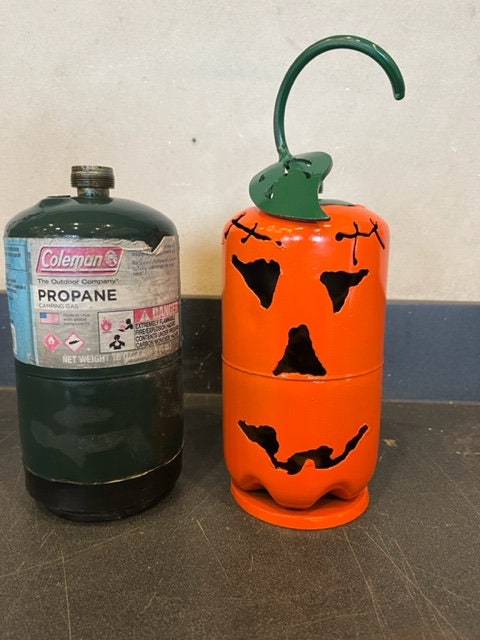 Pumpkin Upcycled Propane Tank Metal Pumpkin Yard Art Jack-o-lantern ...