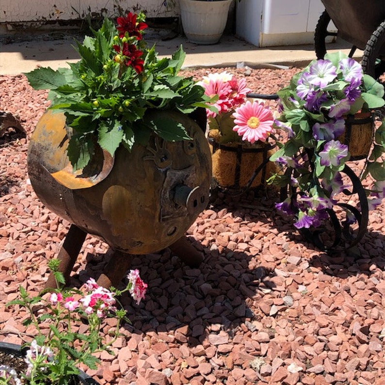 Propane Tank Pig Planter Metal Art Pig Planter Made Form Upcycled ...