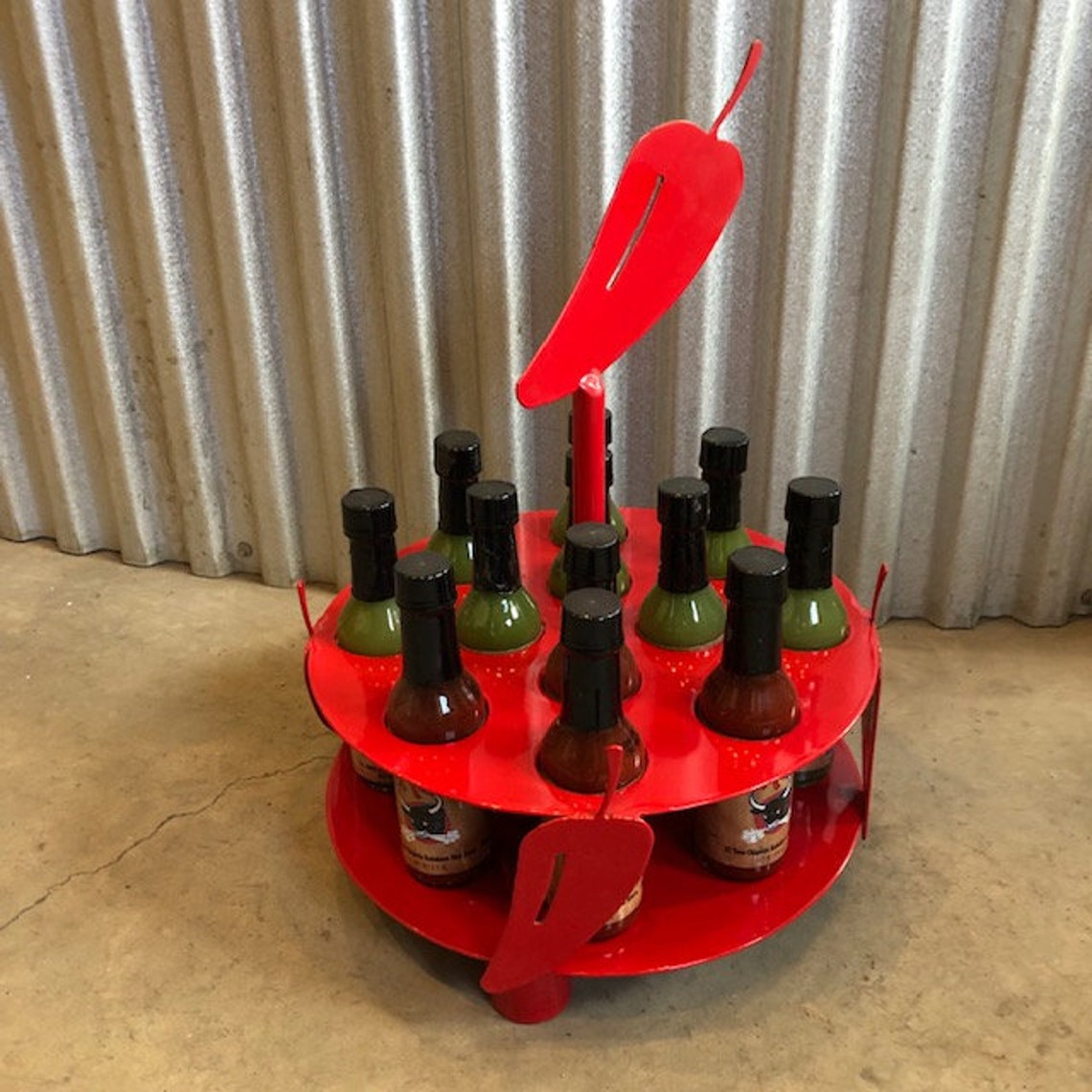 Hot Sauce Display Stand Holds 12 Bottles of Hot Sauce With | Etsy