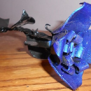 Steel Rose With Barbed Wire Stem Made From Recycled Metal and ...