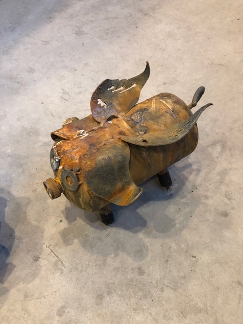 Propane Pig With Wings When Pigs Fly Upcycled Pig Made From - Etsy