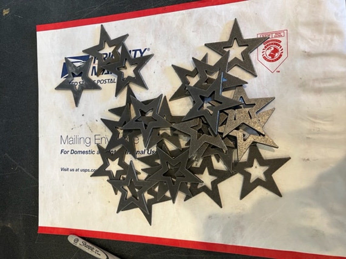25 Decorative Steel Stars at a Time With a Center Star Cut Blank Craft ...