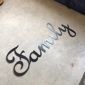 Large Family Sign Made Out of Thick Steel and Powdercoated Black FAMILY ...