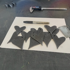 Metal Hearts 12 Pack Decorative Steel Hearts With a Hole Blank Metal ...