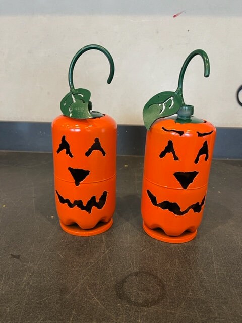 Pumpkin Upcycled Propane Tank Metal Pumpkin Yard Art Jack-o-lantern ...