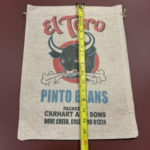 Vintage Farm Grain Sack Burlap El Toro Pinto Beans 12x16 Packaged in ...