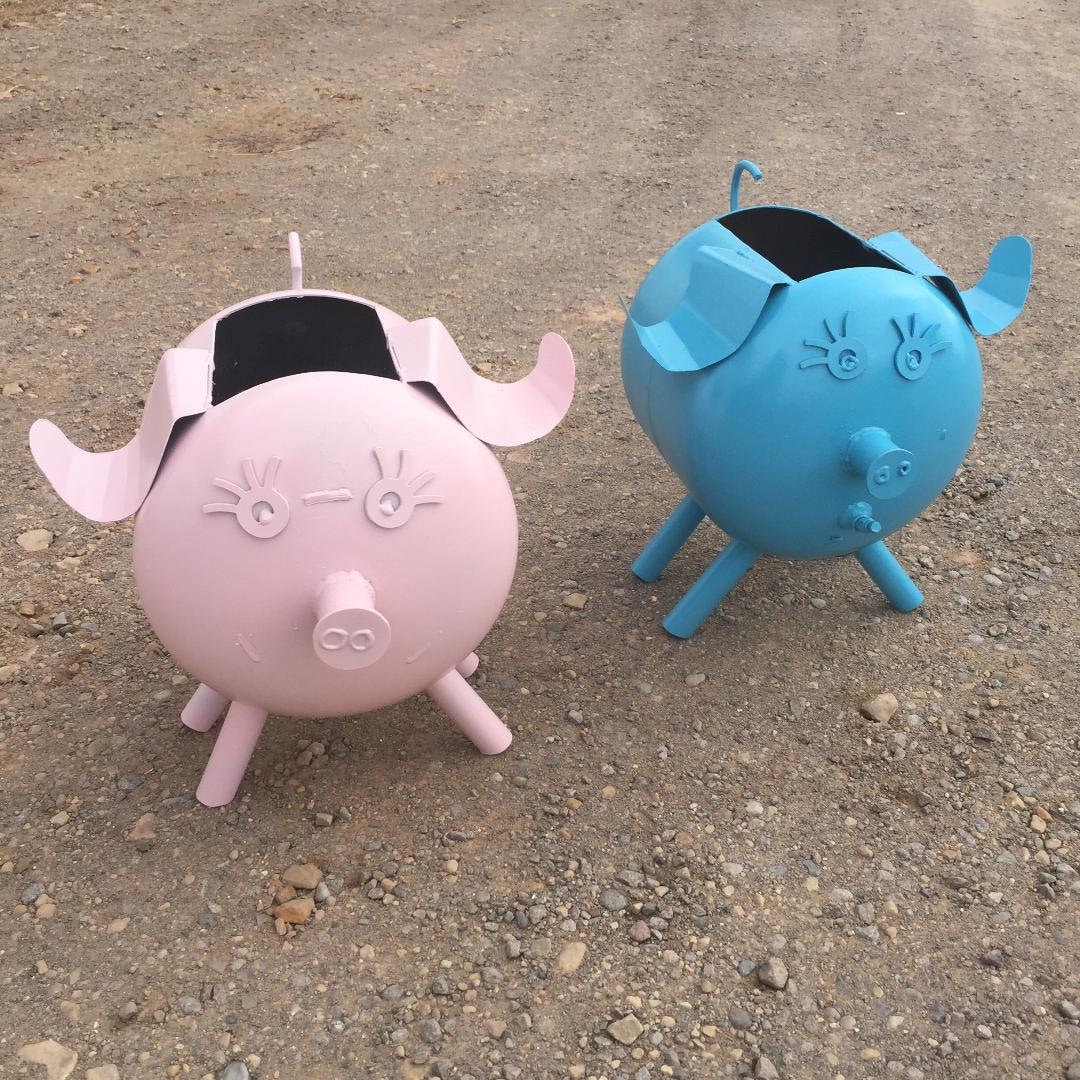 Propane Tank Pig Planter Metal Art Pig Planter Made Form Recycled ...
