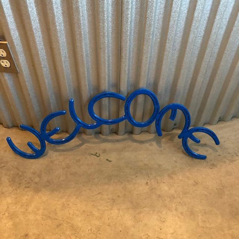 Horseshoe Welcome Sign Made From Genuine Horseshoes - Etsy