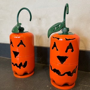 Pumpkin Upcycled Propane Tank Metal Pumpkin Yard Art Jack-o-lantern ...
