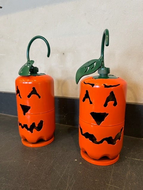 Pumpkin Upcycled Propane Tank Metal Pumpkin Yard Art Jack-o-lantern ...