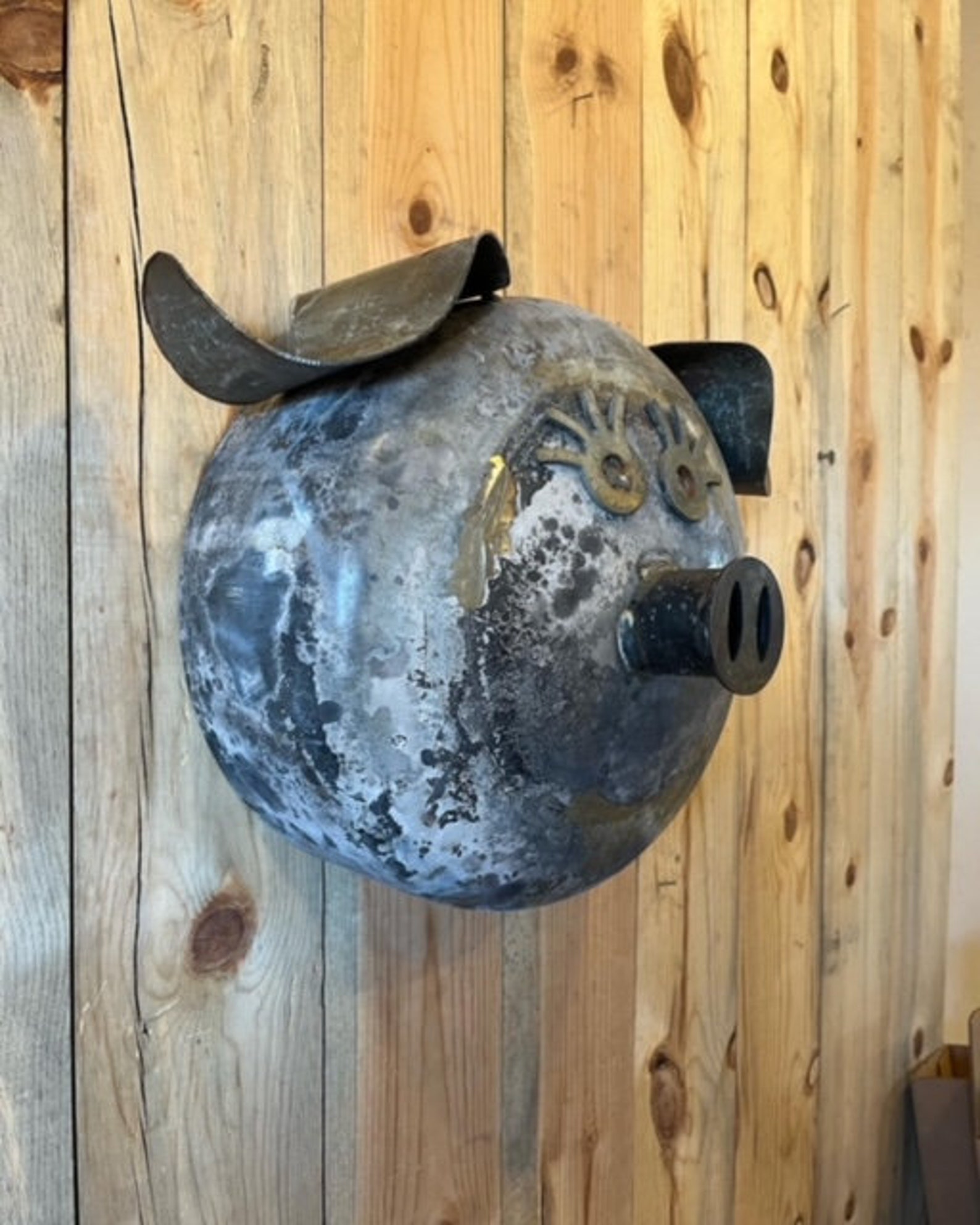 Hanging Pig Head Pig Metal Art Head Made Form Upcycled Propane - Etsy