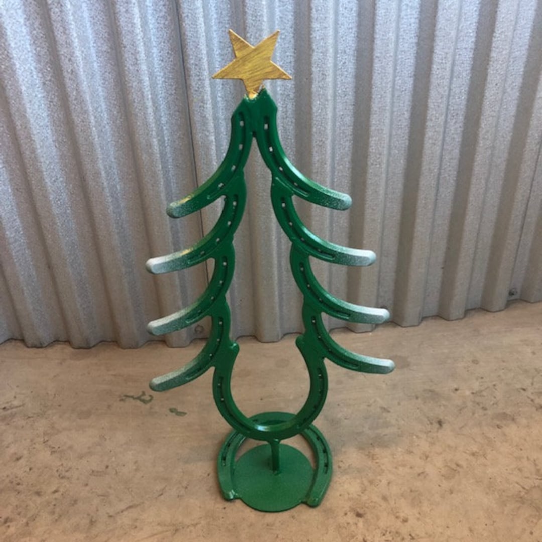 Horseshoe Christmas Tree Made From Authentic Horseshoes Cowboy ...