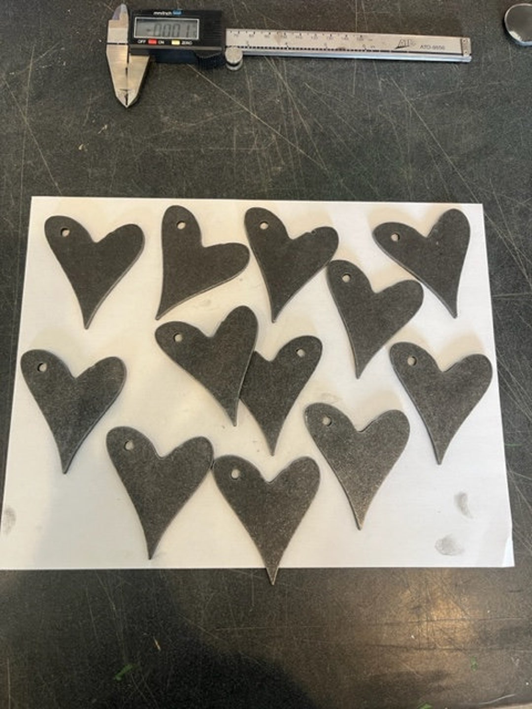 Metal Hearts 12 Pack Decorative Steel Hearts With a Hole Blank Metal ...