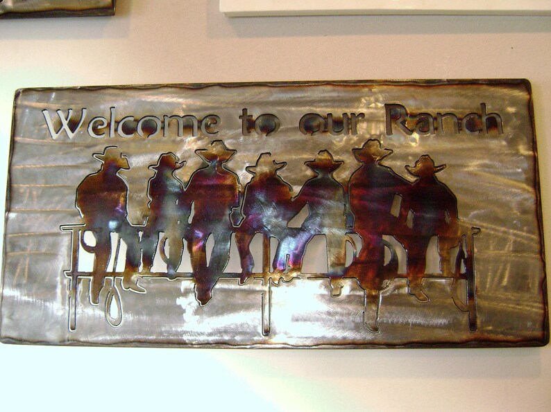 Torch Colored Ranch Sign Cowboy Welcome Sign Home and Living | Etsy