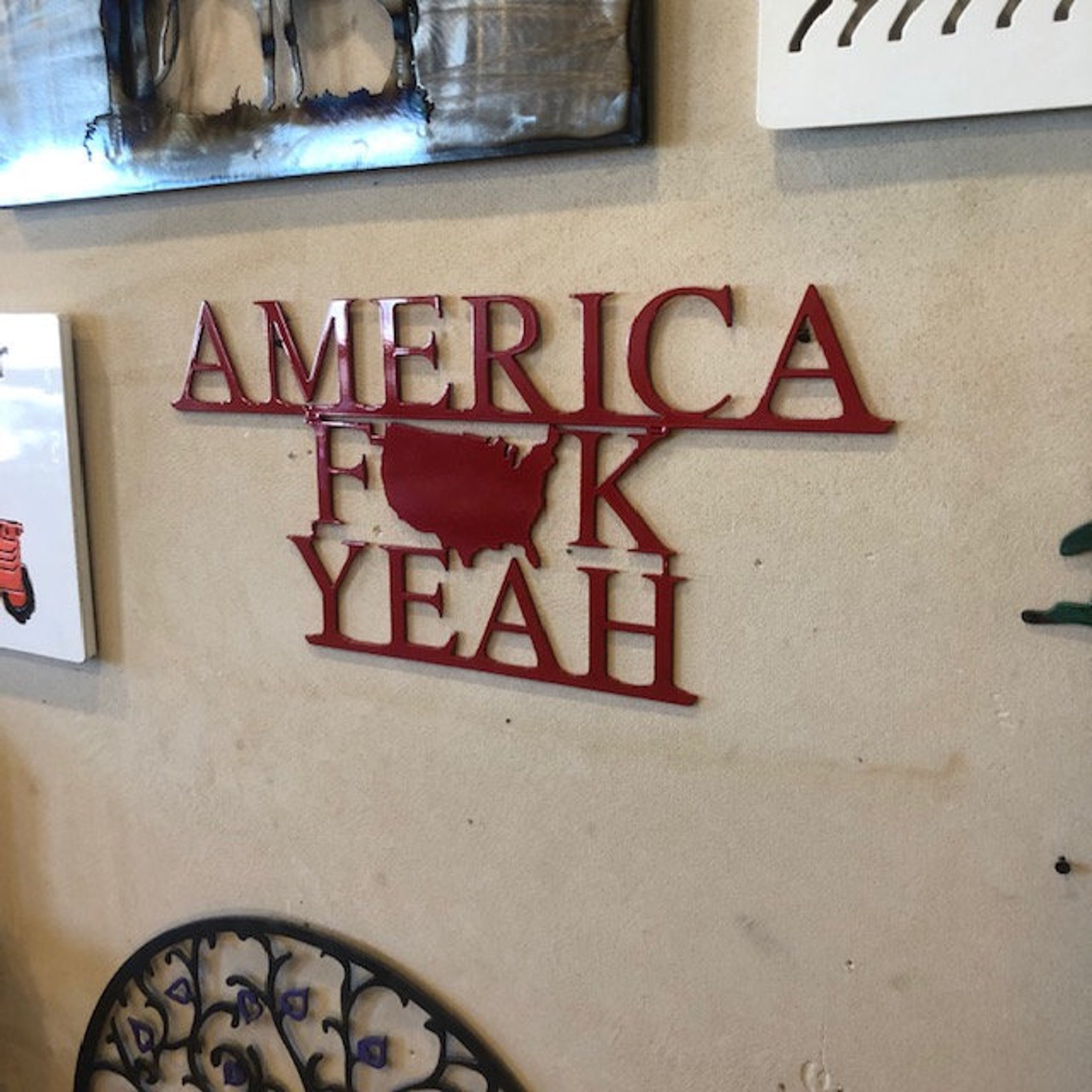 America Metal Sign Merica Fuck Yeah Sign Usa Fck Yeah Sign Etsy Nederland