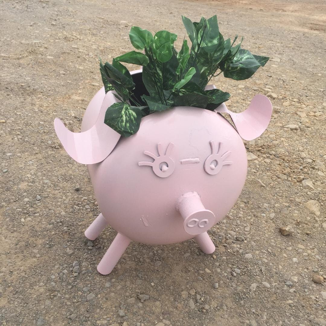 Propane Tank Pig Planter Metal Art Pig Planter Made Form Recycled ...