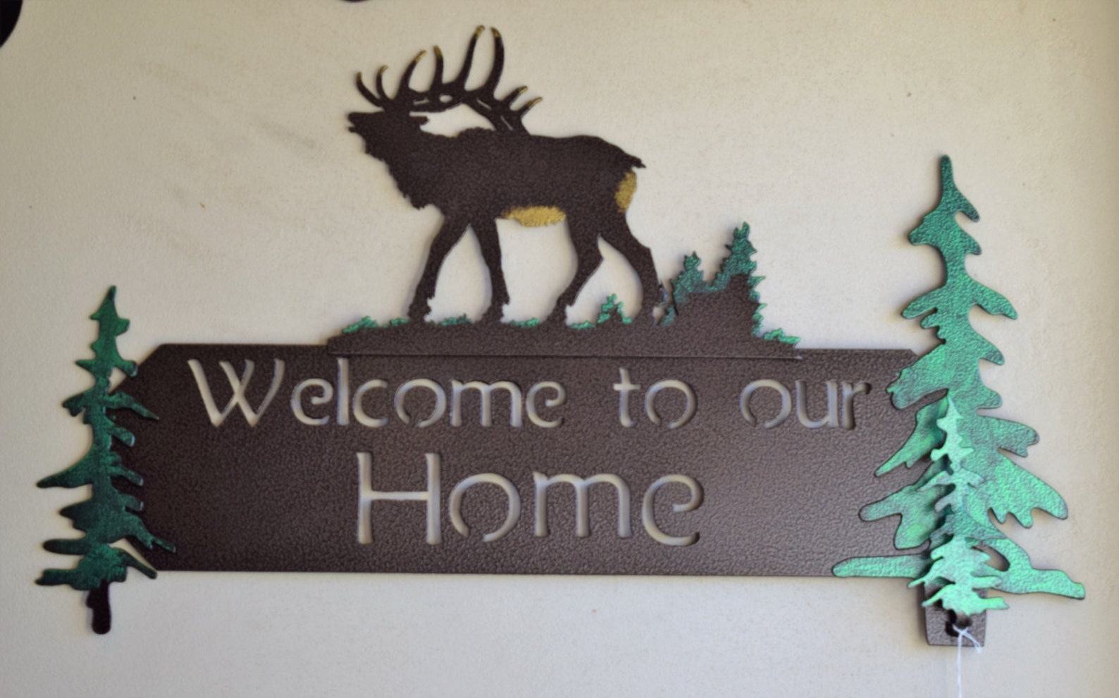 Elk "welcome to Our Home" Sign Welcome Sign Elk Welcome Sign 3D Sign - Etsy