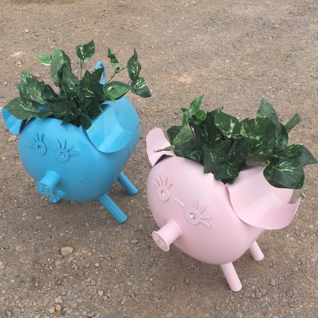 Propane Tank Pig Planter Metal Art Pig Planter Made Form Recycled ...