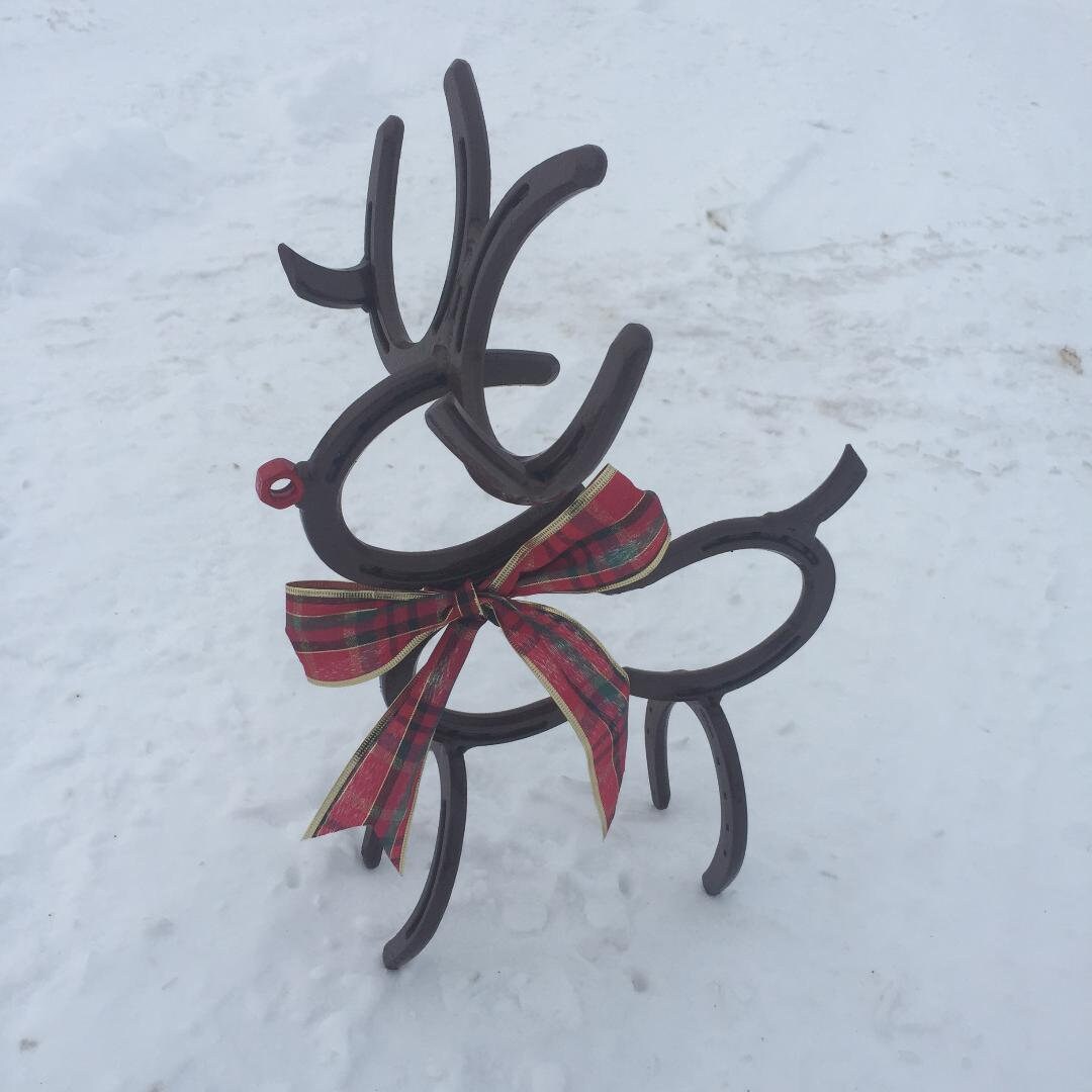 Horseshoe Reindeer Christmas Horse Shoe Reindeer Made Out of Genuine ...