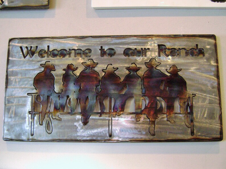 Torch Colored Ranch Sign Cowboy Welcome Sign Home and Living | Etsy