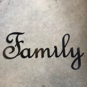 Large Family Sign Made Out of Thick Steel and Powdercoated Black FAMILY ...