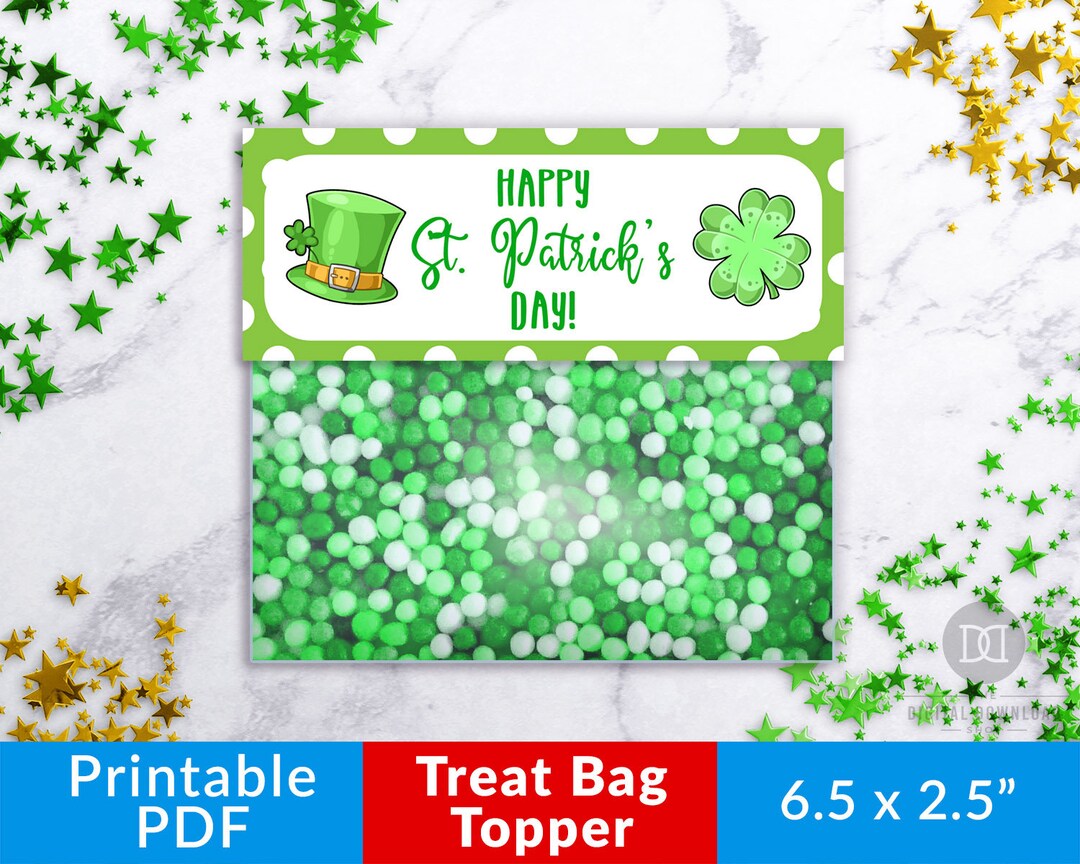 St. Patrick's Day Treat Bag Topper Printable, St. Paddy's Day Treat ...