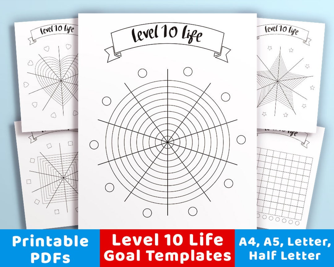 Level 10 Life Printable Bundle, Bujo Journal Level 10 Life Template ...